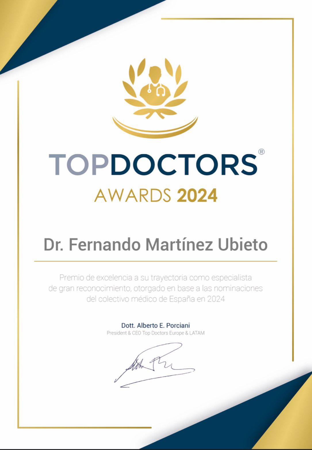 Premio Top Doctors Awards 2024